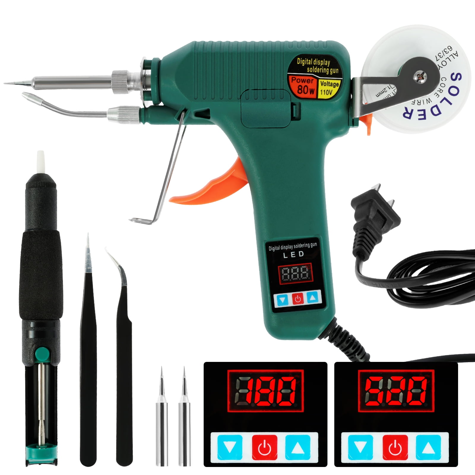 Protoiya Soldering Iron Kit 80W 180-520℃ Adjustable Temperature Corded ...
