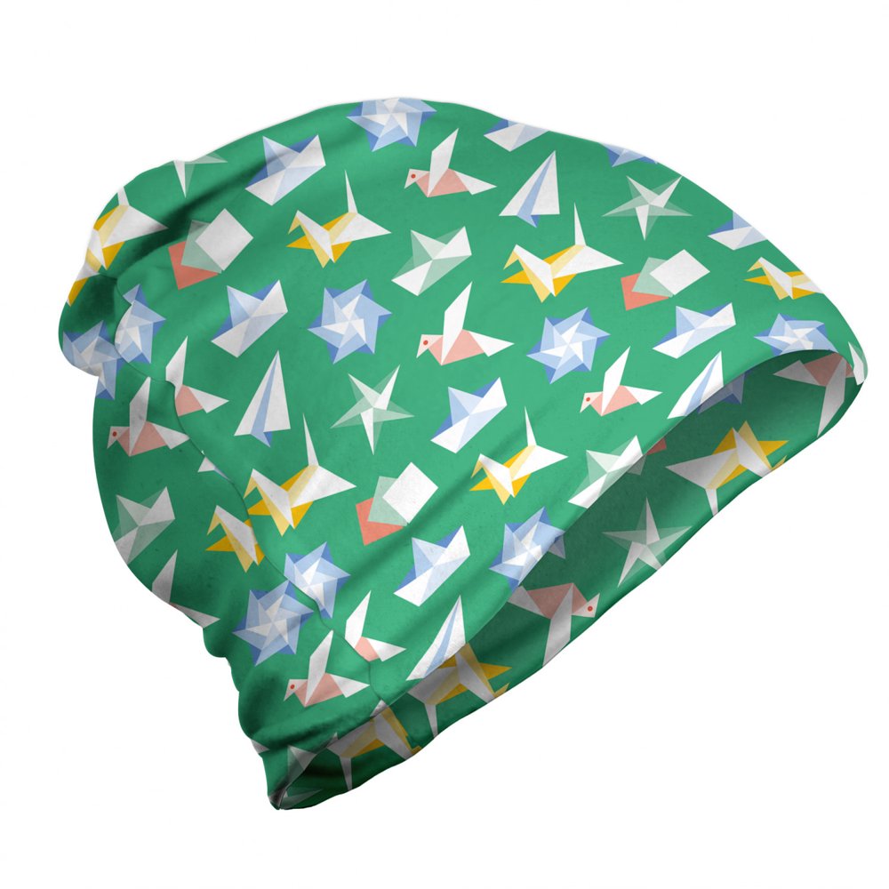 Origami Unisex Beanie, Paper Craft Motifs Graphic, Hiking Outdoors, Sea ...