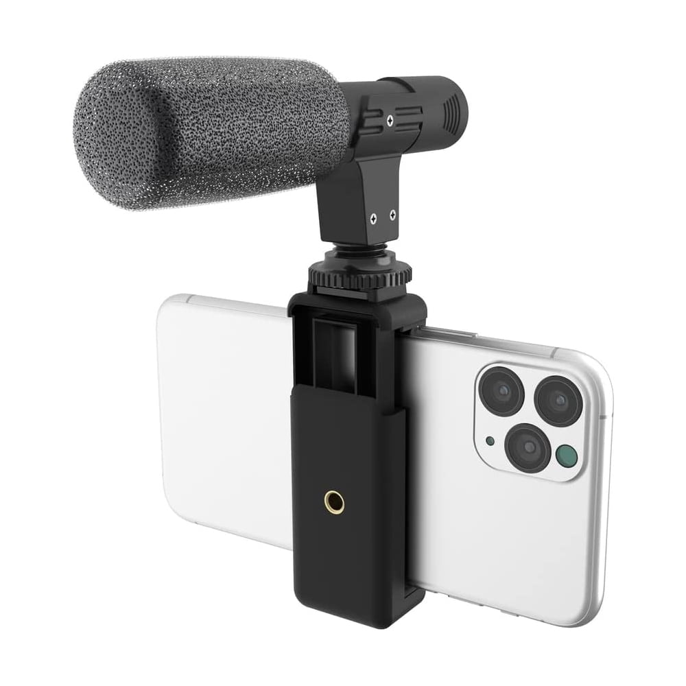 Acuvar Universal Shotgun Microphone Kit with Smartphone Mount and 3.5mm ...