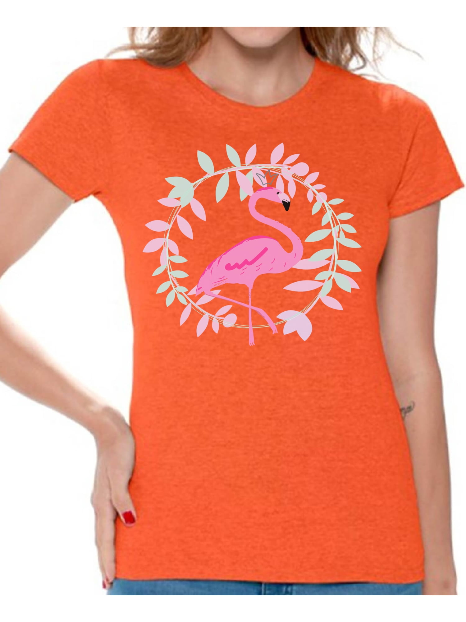 Awkward Styles Flamingo Crown Womens T-Shirt Pink Flamingo Tshirt for ...