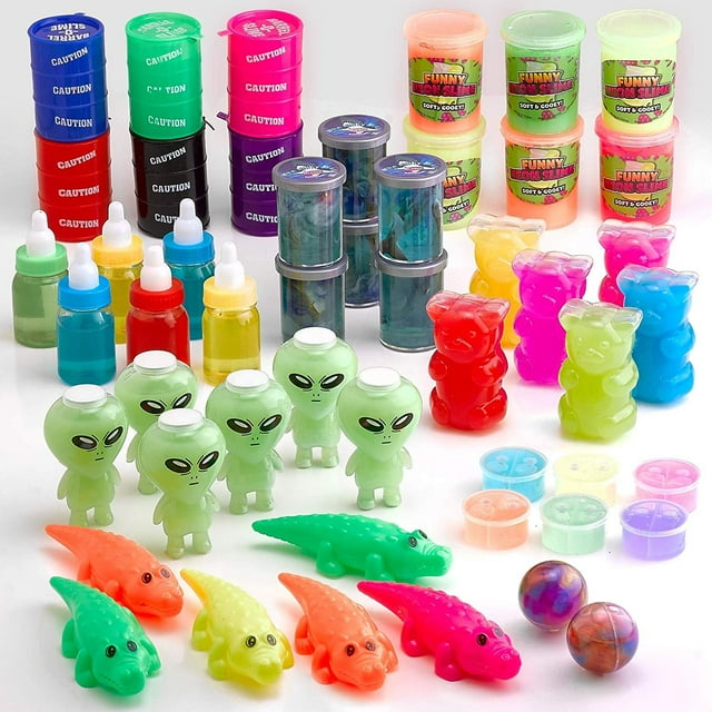 Kicko Putty and Slime Mega Pack - 50 Piece Assortment - Bottles and ...