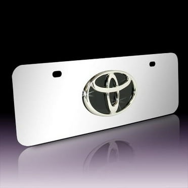 Auto Gold TOYCB Chrome On Black License Logo Plate, Toyota - Walmart.com