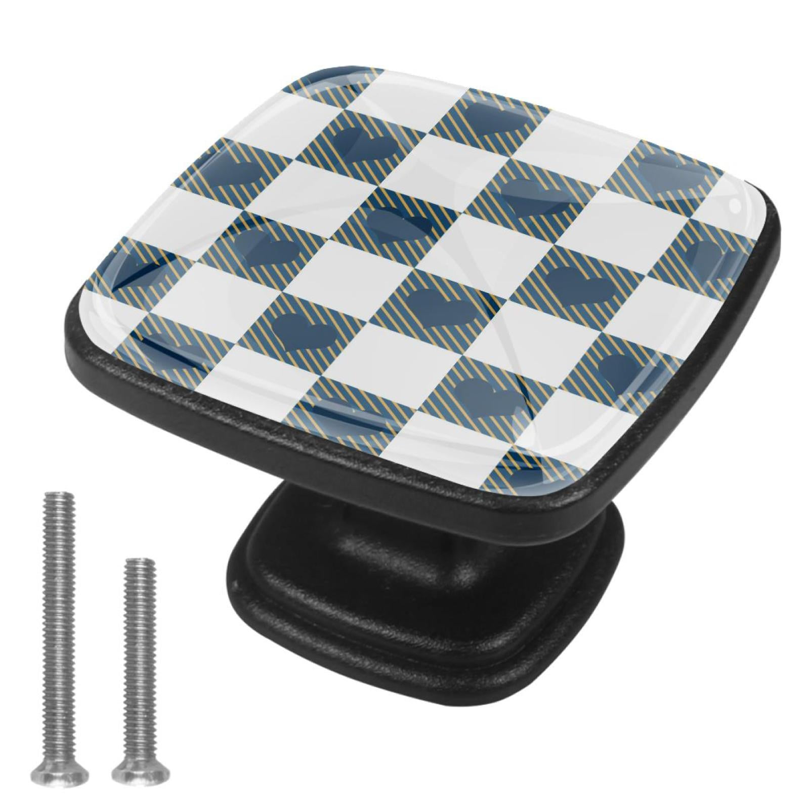 4 Pcs Cabinet Handle Drawer Pulls Geometry Knobs with Screws Square ...