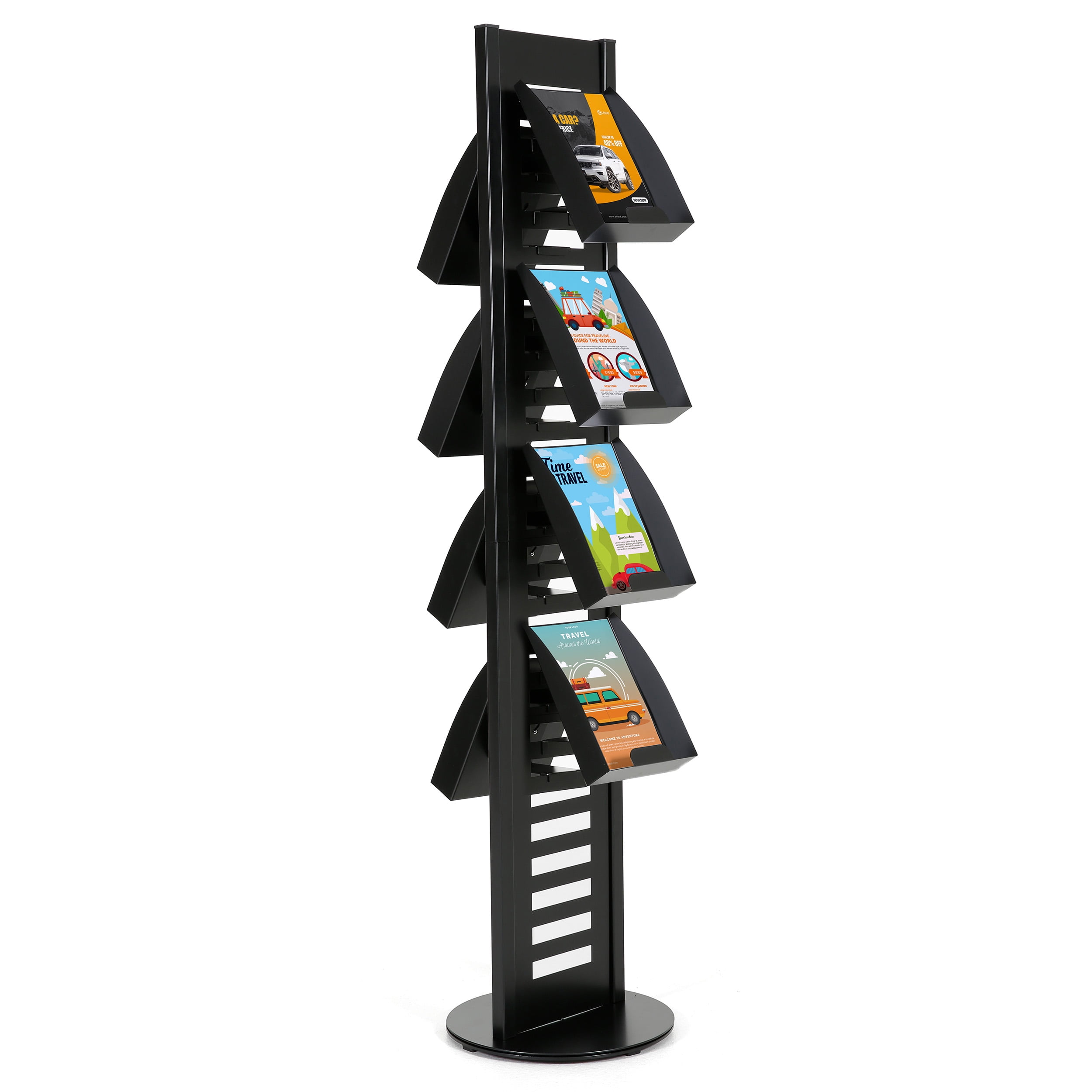 M&T Displays Heavy Duty Literature Rack with 8 pcs. Steel Shelf and ...