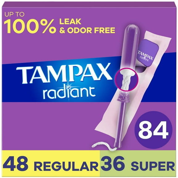 Tampax Radiant Tampons Trio Pack Light/Regular/Super Unscented (80 ...