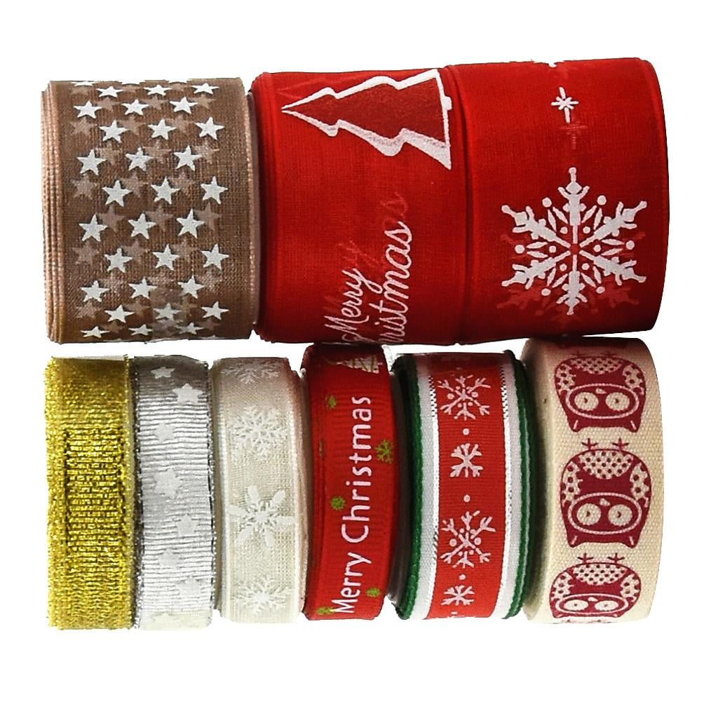 Click here for Abbracc 9 Rolls Christmas Ribbon  2 Yards/Roll Gro... prices