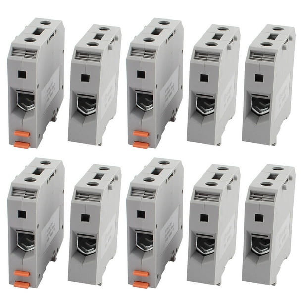 10Pcs UKH50 1000V 150A Rail Mount 50mm2 Cable Screw Type Terminal Block ...