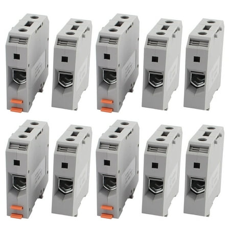10Pcs UKH50 1000V 150A Rail Mount 50mm2 Cable Screw Type Terminal Block ...