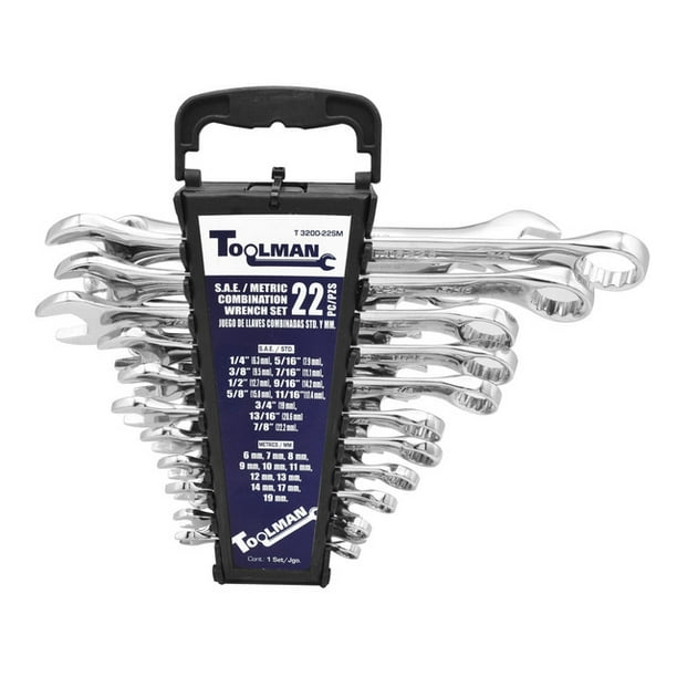 Llaves combinadas estándar y métricas 22 piezas Knova Llaves combinadas estándar y milimétricas ...