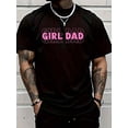Black Graphic Print Mens Crew Neck T-Shirt With Girl Dad Text Design ...
