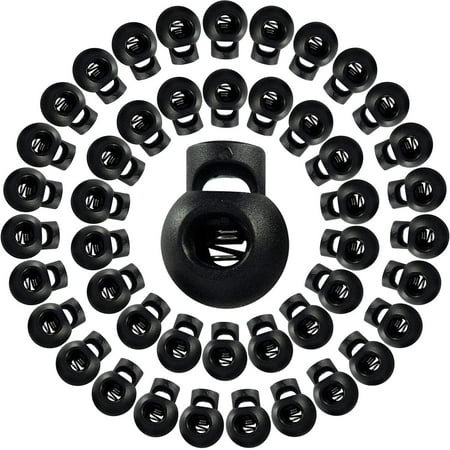 MAFNIO 50 Pieces Spring Cord Lock Round Toggle Stoppers Cord Rope End ...