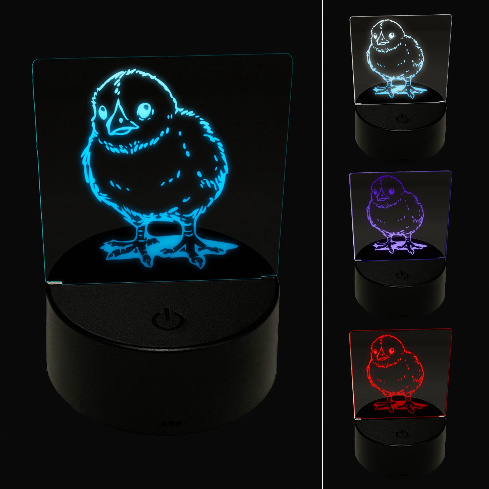Realistic Baby Chick Chicken LED Night Light Sign 3D Illusion Desk ...