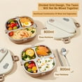 Stainless Steel Bento Box, 800ml Leakproof Lunch Box, Easy To Open And ...