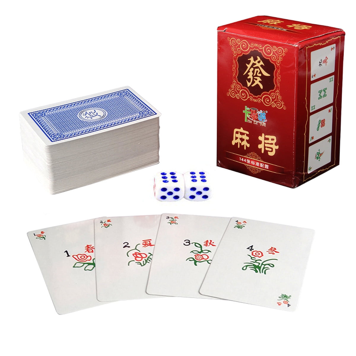 Mah Jong 144 Paper MahJong Chinese Playing Cards Game Portable Travel ...