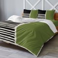 4 Piece Duvet Cover Set Queen, Japanese And Wind Black Green Stripes ...