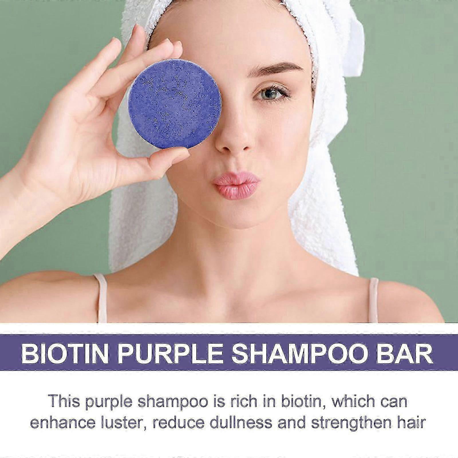 EELHOE biotin purple shampoo soap scalp cleaning repair hair damaged ...