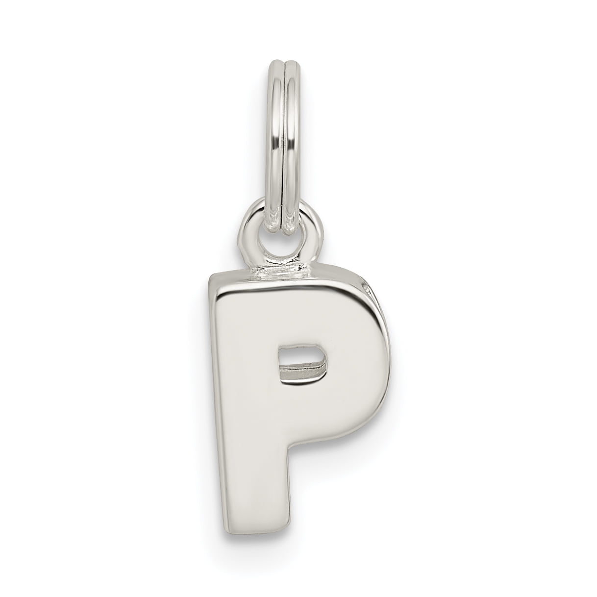 925 Sterling Silver Letter P Initial Monogram Name Charm Necklace ...
