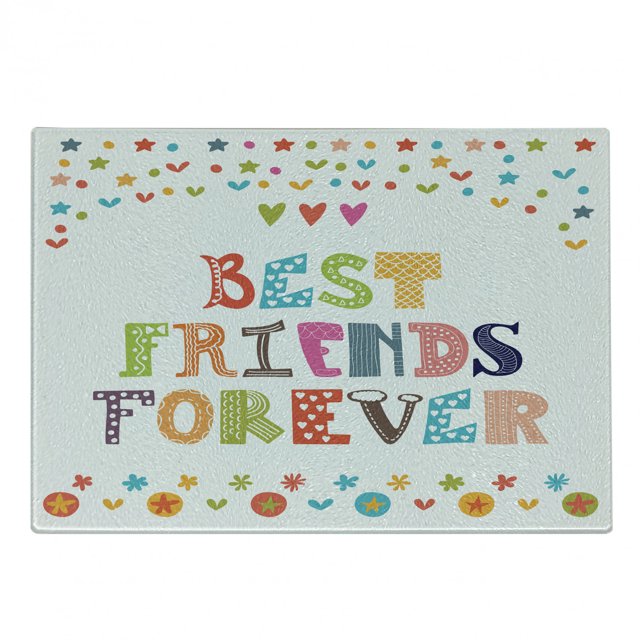 Best Friend Cutting Board, Vibrant Bff Design with Hearts Stars Polka ...