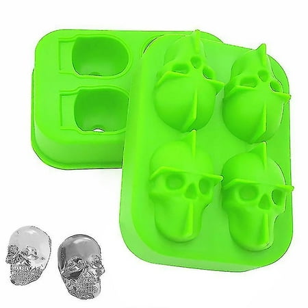 Skull Shaped Whisky Cocktail Ice Cubes Tray Silicone Mold Candy Ice ...