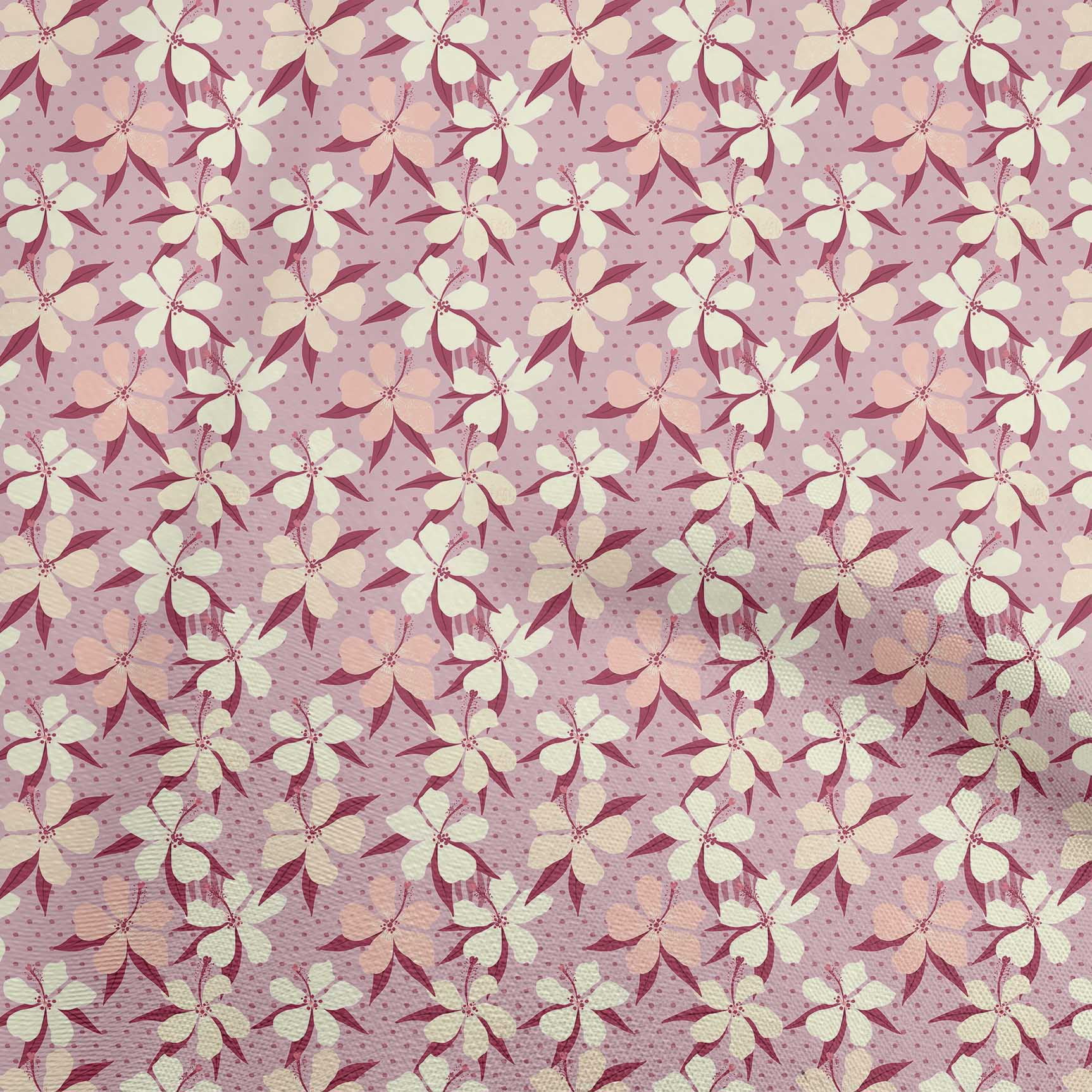 oneOone Cotton Cambric Rose Pink Fabric Tropical Floral Diy Clothing ...