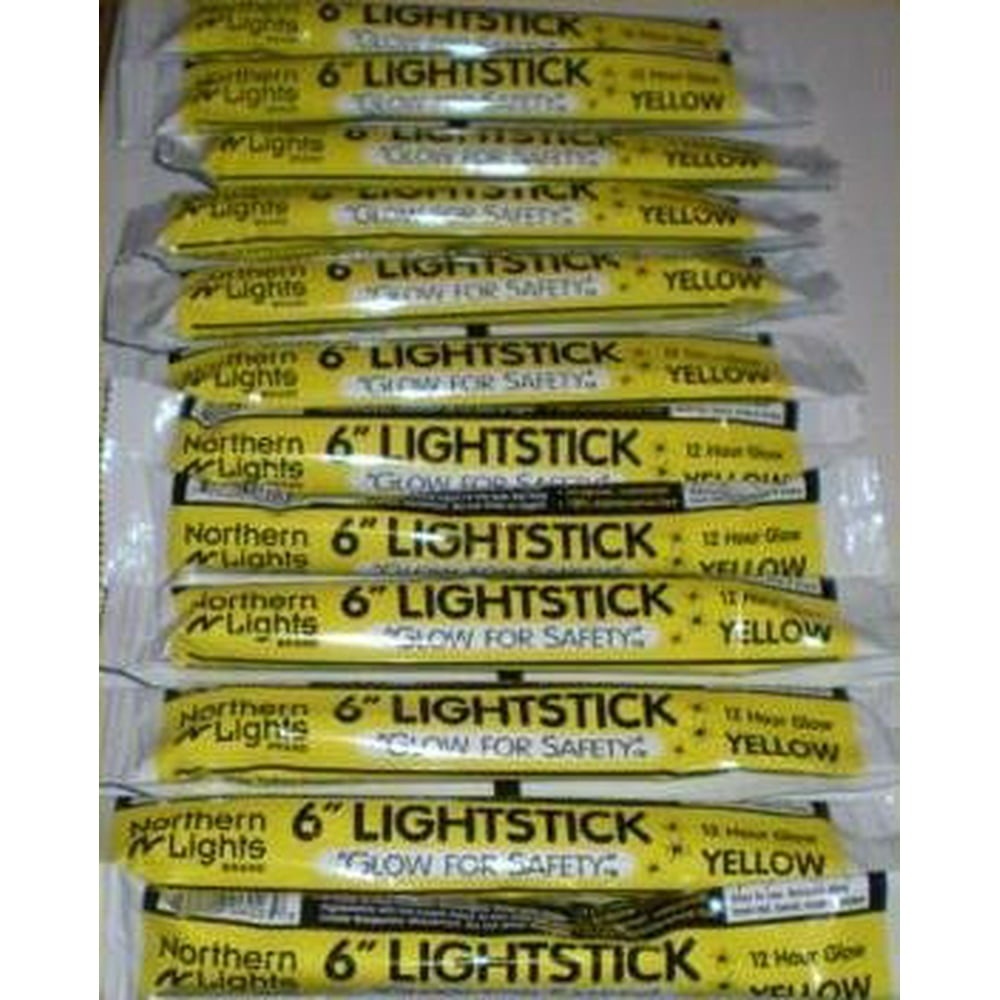 15 Pack 6" YELLOW Light Sticks 12 Hour Glow MADE INTHE USA Emergency ...
