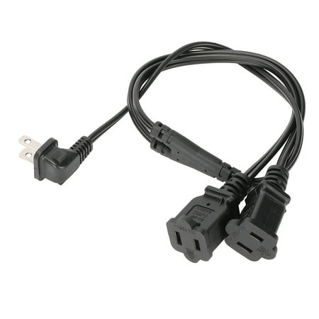 Power Cord Splitter, 0.64m / 2ft US Plug 125V 10A Power Cord Y Splitter ...