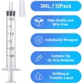 12Pack 3ml Syringes with Cap, Oral Syringe without Needle for Liquid ...