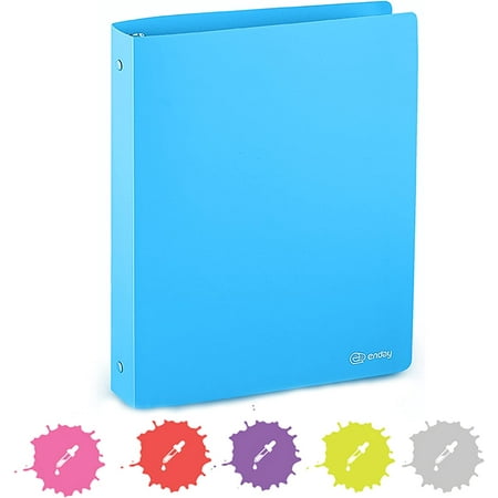 1 Inch Binders 3 Ring Blue, 1\u201d Soft Plastic Flexible Cover Round ...