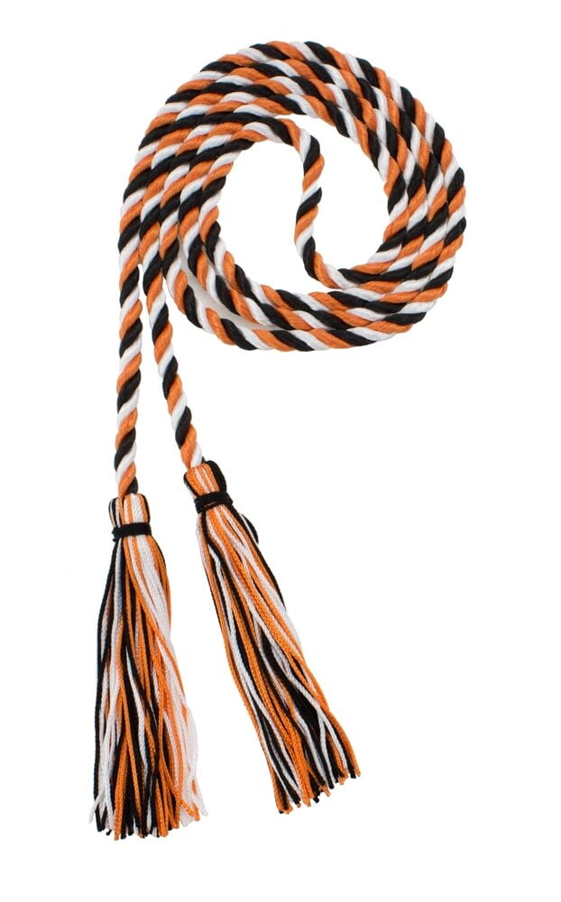 Graduation Honor Cord - BLACK / ORANGE / WHITE - Every School Color ...