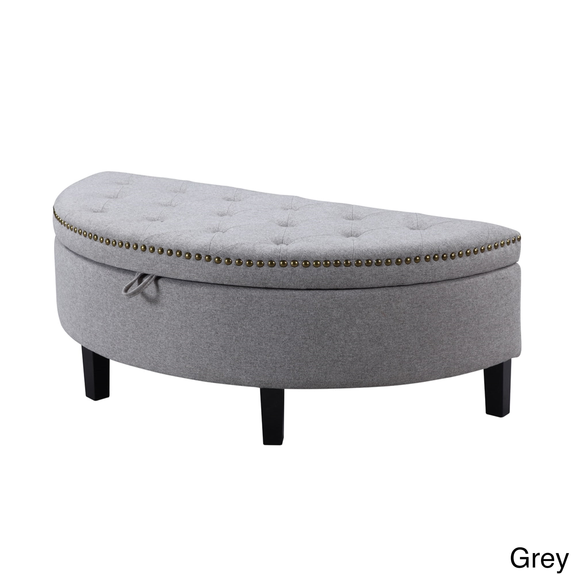 Chic Home Jacqueline Linen Half Moon Storage Ottoman Grey - Walmart.com ...