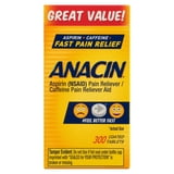 Anacin Fast Pain Relief Pain Reducer Aspirin Tablets, 300 Tablets ...