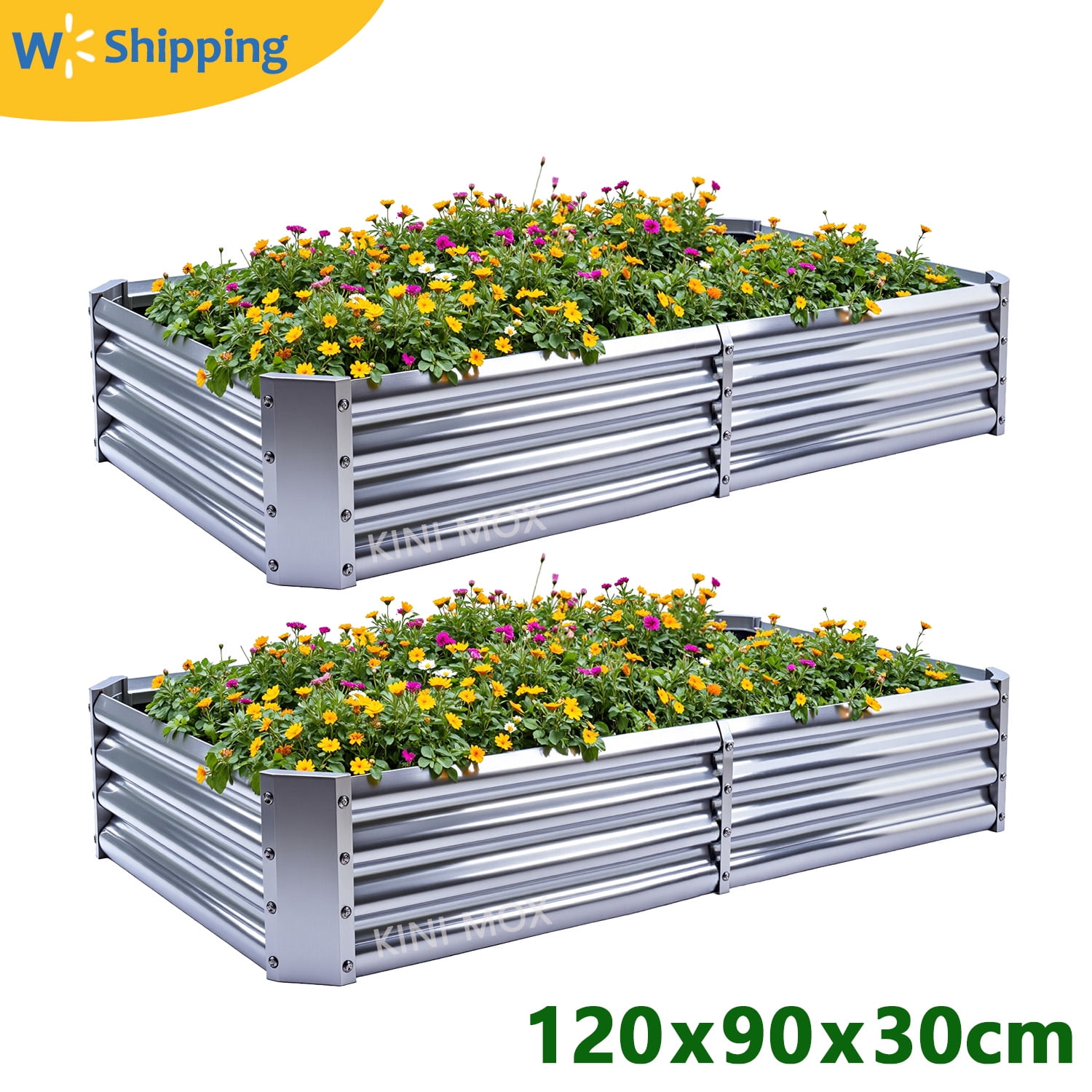 Click here for Ca Kinishop 2pcs Raised Garden Beds 4x3x1ft Outdoo... prices