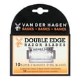 Van Der Hagen Basics Double Edge Razor Blades, Stainless Steel, Men, 10 ...