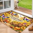 50*80cm Fall Harvest "Welcome" Print Flannel Doormat, Non-Slip Mat ...