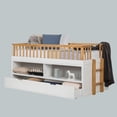 LHYY Twin Captain Bed With Trundle Transitional Style Open Shelves ...