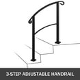 VEVOR 3-Step Transitional Handrail Fits 1 or 3 Steps Matte Black Stair ...