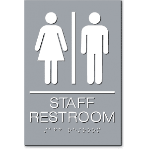 Unisex STAFF RESTROOM Sign-Gray / White (1 Unit) - Walmart.com
