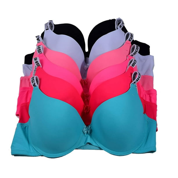 Pink Women Bras 6 Pack of Bra B Cup C Cup (34C) - Walmart.com