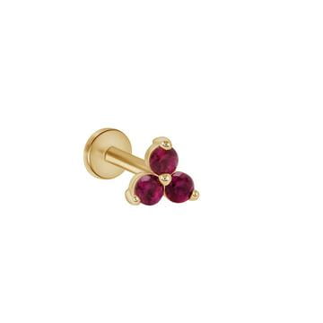 Estella Collection 14K Solid Gold Trinity Trio Simulated Pink Ruby ...