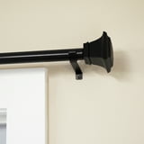 Mainstays 1 inch Black Square, 30" to 84" Width, Single Curtain Rod Set ...