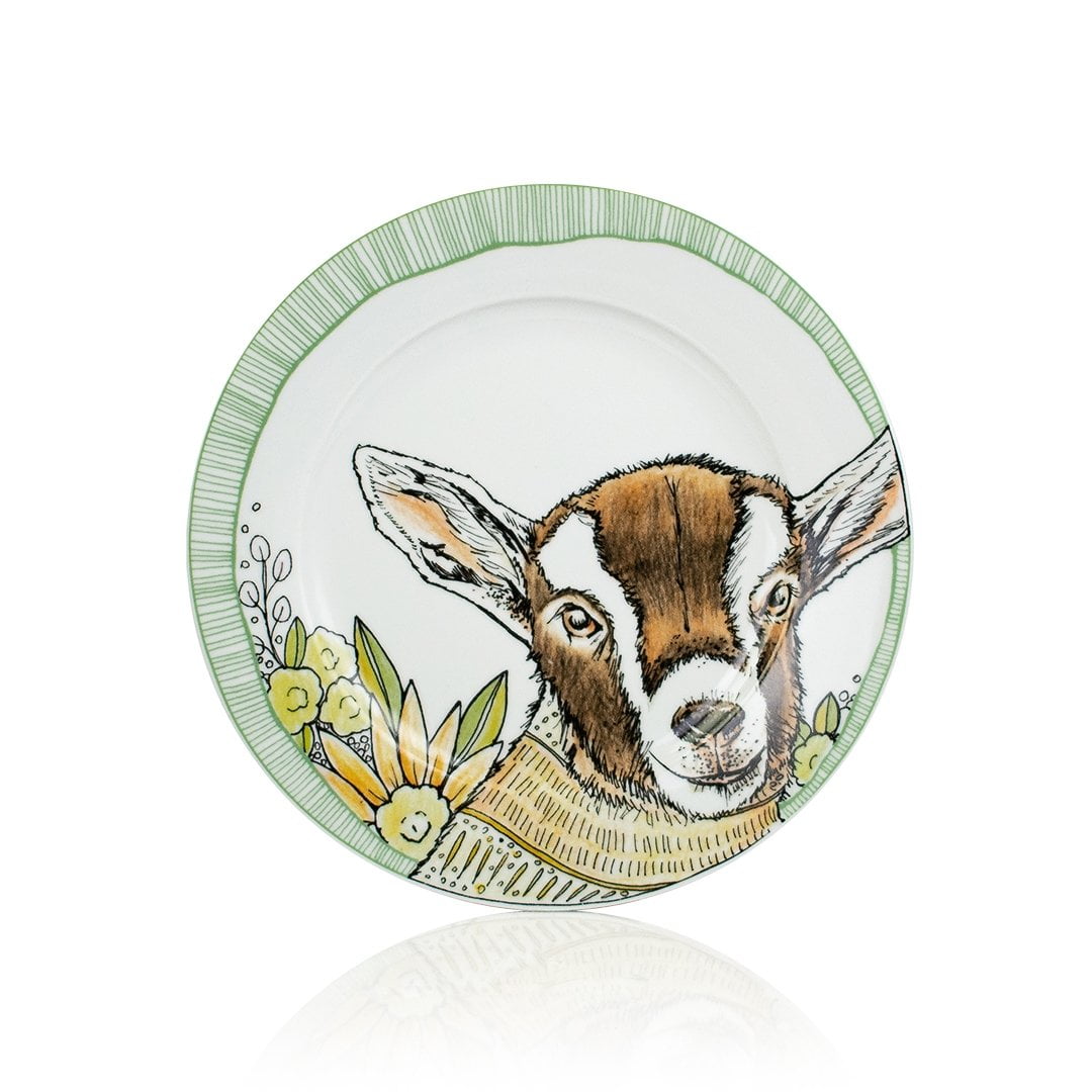 Everything Kitchens Barnyard Baby Animals 10.5" Dinner Plate | "Caprine ...
