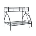 Black Metal Bunk Bed Twin/Full, Bedroom Furniture, Sturdy Metal Frame ...