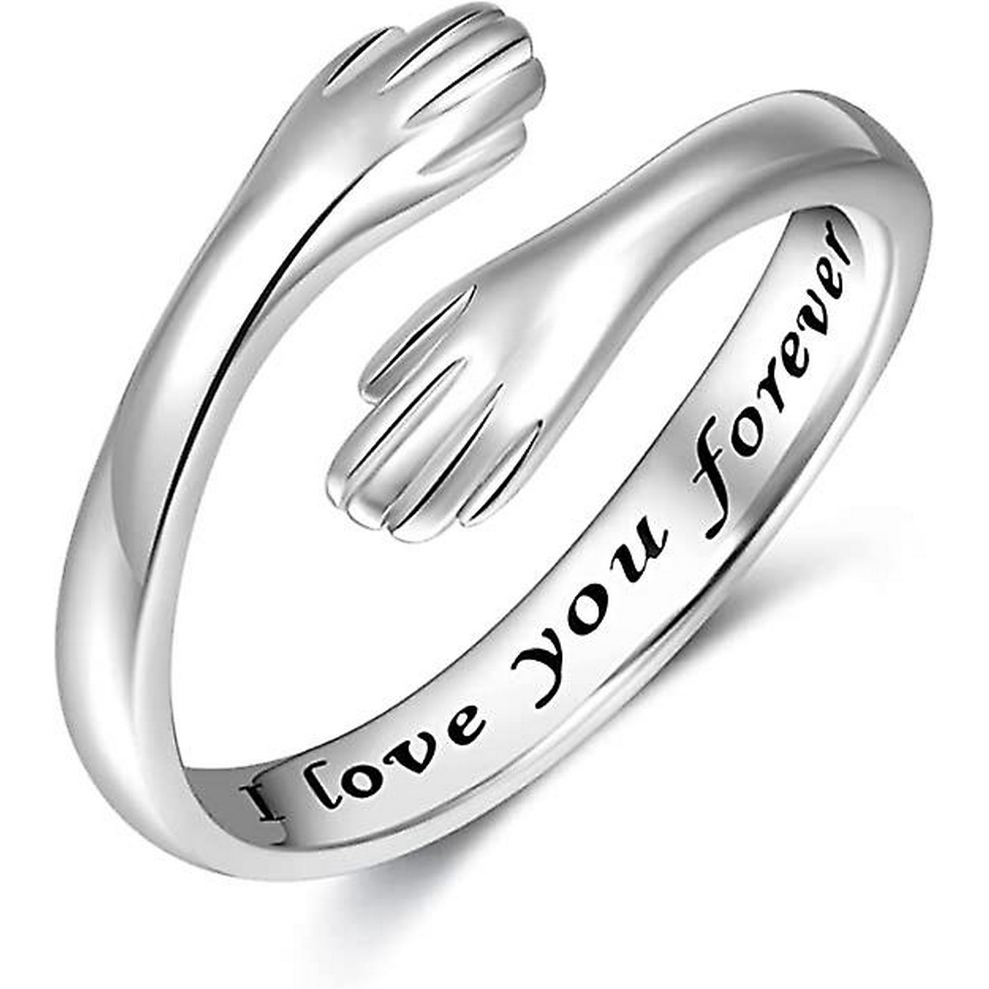 Click here for Saich 925 Sterling Silver Hug Rings For Couples Ha... prices