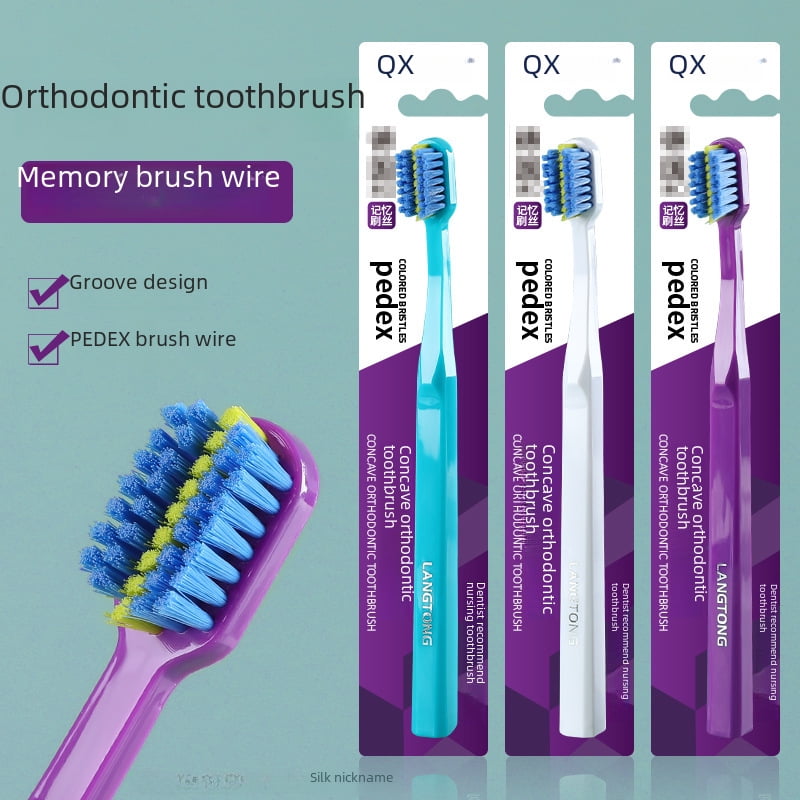 Cepillo de dientes de ortodoncia cóncavo para adultos y niños, dientes ...