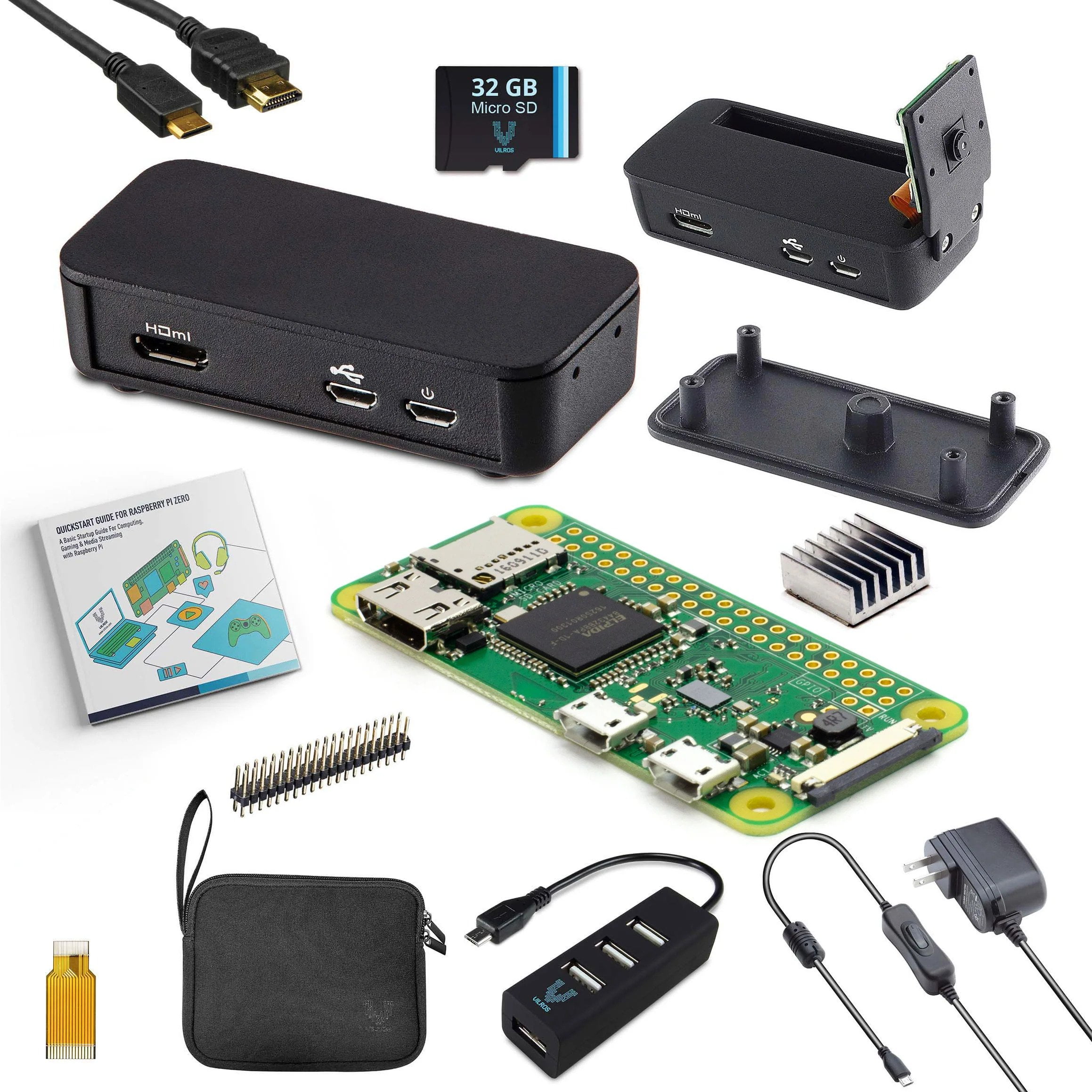 Vilros Raspberry Pi Zero W Complete Starter Kit With Non Soldered ...
