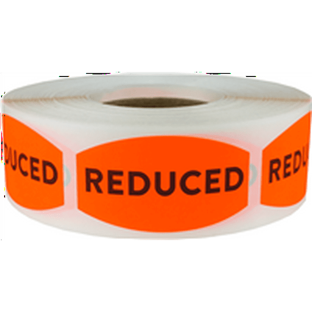 Red Reduced Grocery Store Food Labels .75 x 1.375 Inch 500 Total ...