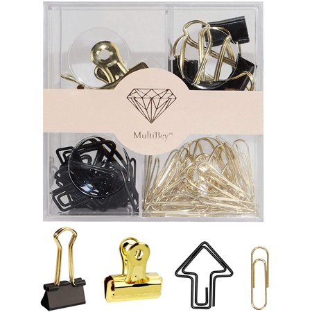 Multibey Cute Paper Clips Binder Clips Set Reusable Paperclip Paper ...
