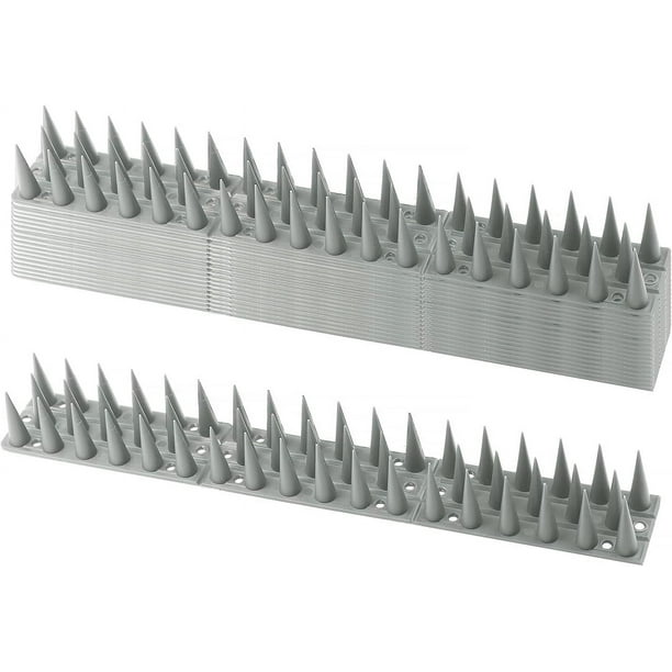 (Grey),Bird Spikes, 14 Pcs Anti Pigeon Spikes 4.6 Meter 3 Rows Plastic ...