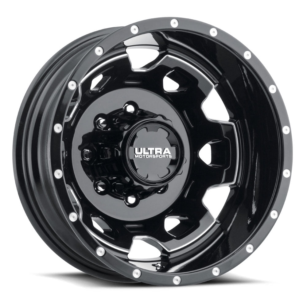 17" Black With Natural Accents Warlock Dually 017 Wheel by Ultra Wheel ...