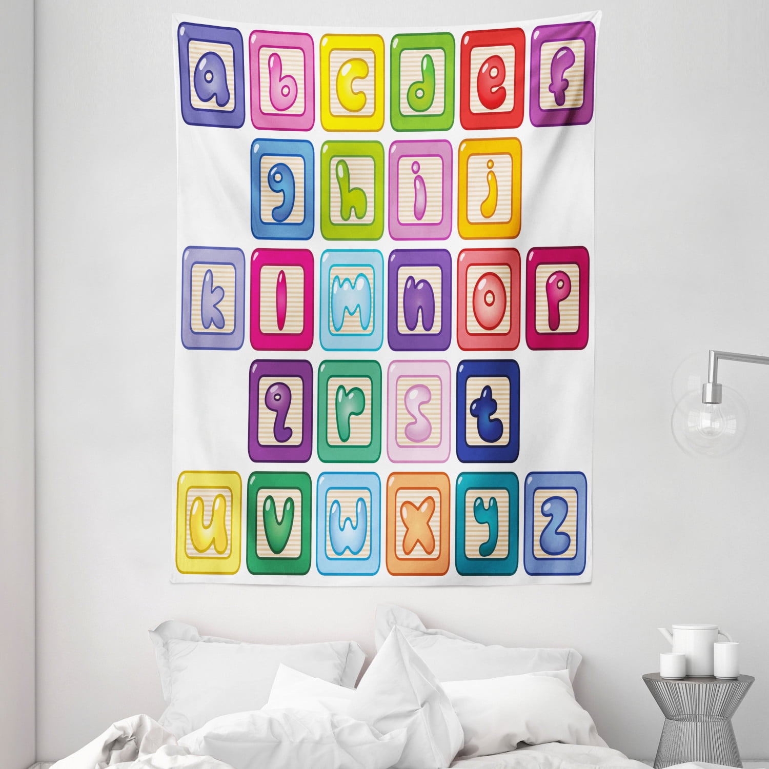 Educational Tapestry, Colorful Lower Case Alphabet Blocks Cute Kids ...